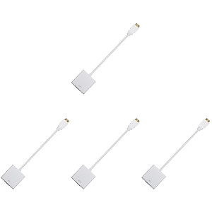 Milisten 4pcs vga cable Adapter Office Supplies Convert Cable Video Cable Video Converter Home Converter Home VGA Converter Multifunction conversion line 1080p abs white