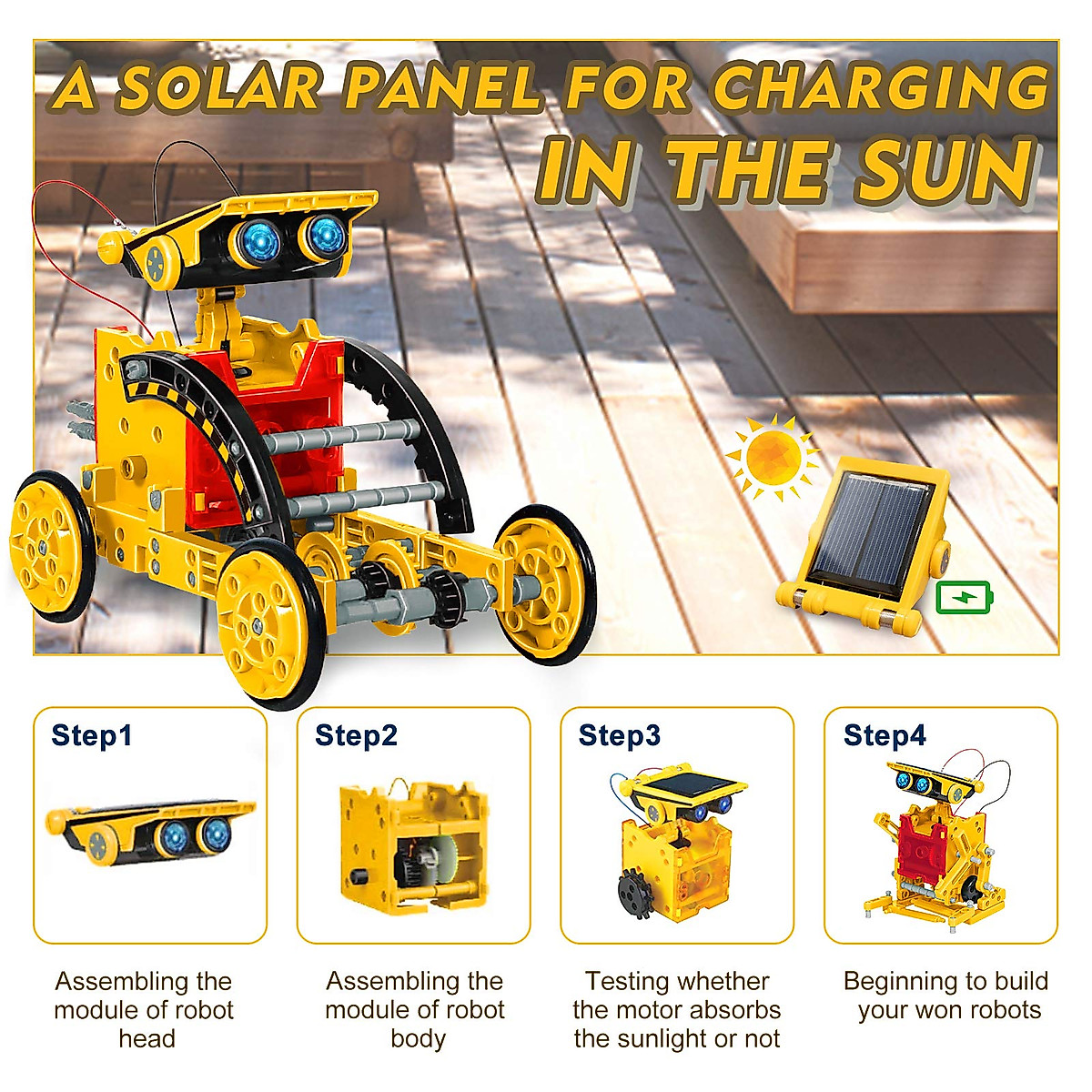 KooQii Upgrade STEM 12 in 1 Educational Toys Solar Robot Building Kit,Solar and Cell Powered 2 in 1 DIY STEM Project Learning Science Kits for Kids Age 8-12 for Birthday Gift and Travel Activity
