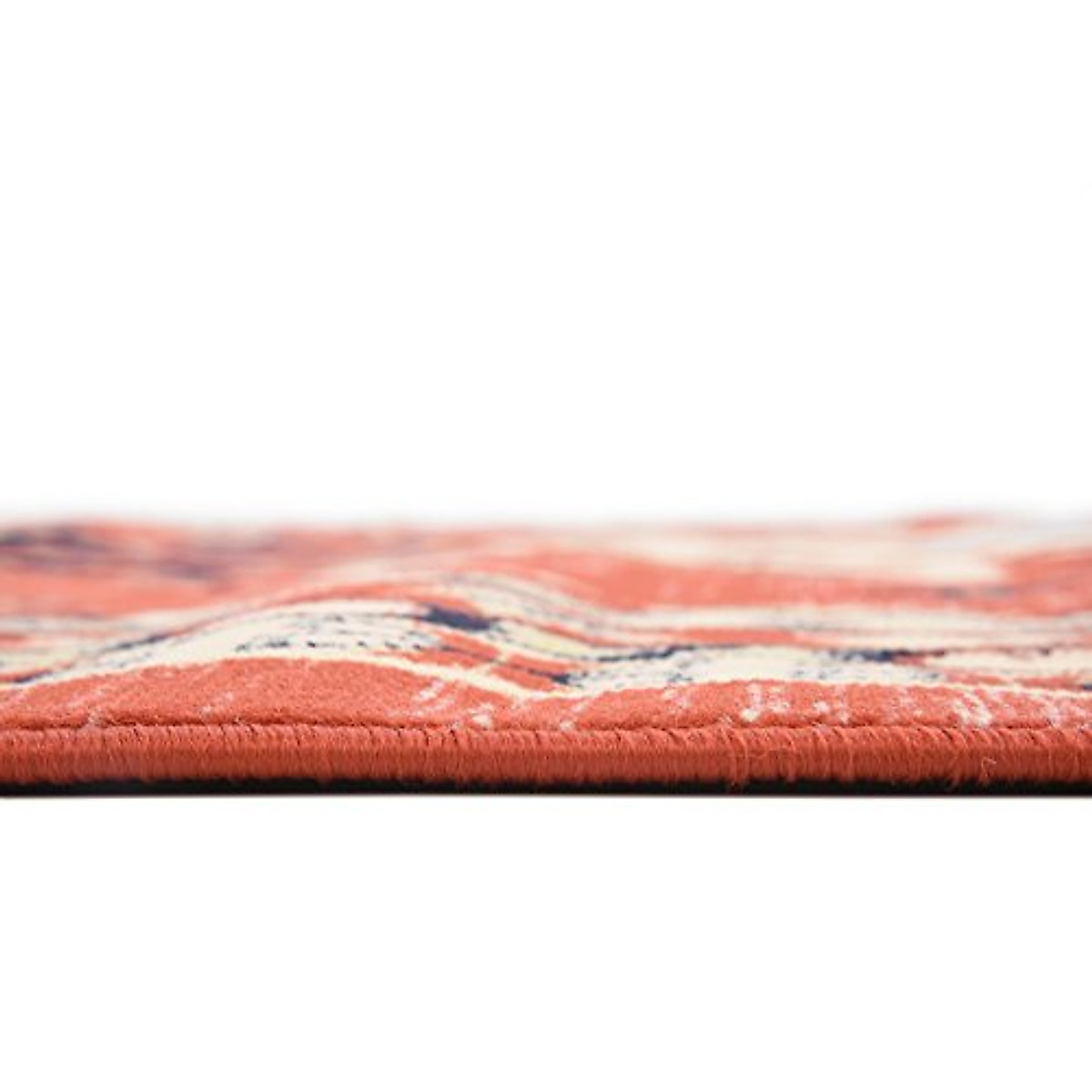 Unique Loom Taftan Collection Border Geometric Tribal Inspired Design Area Rug, 7 ft x 10 ft, Terracotta/Ivory