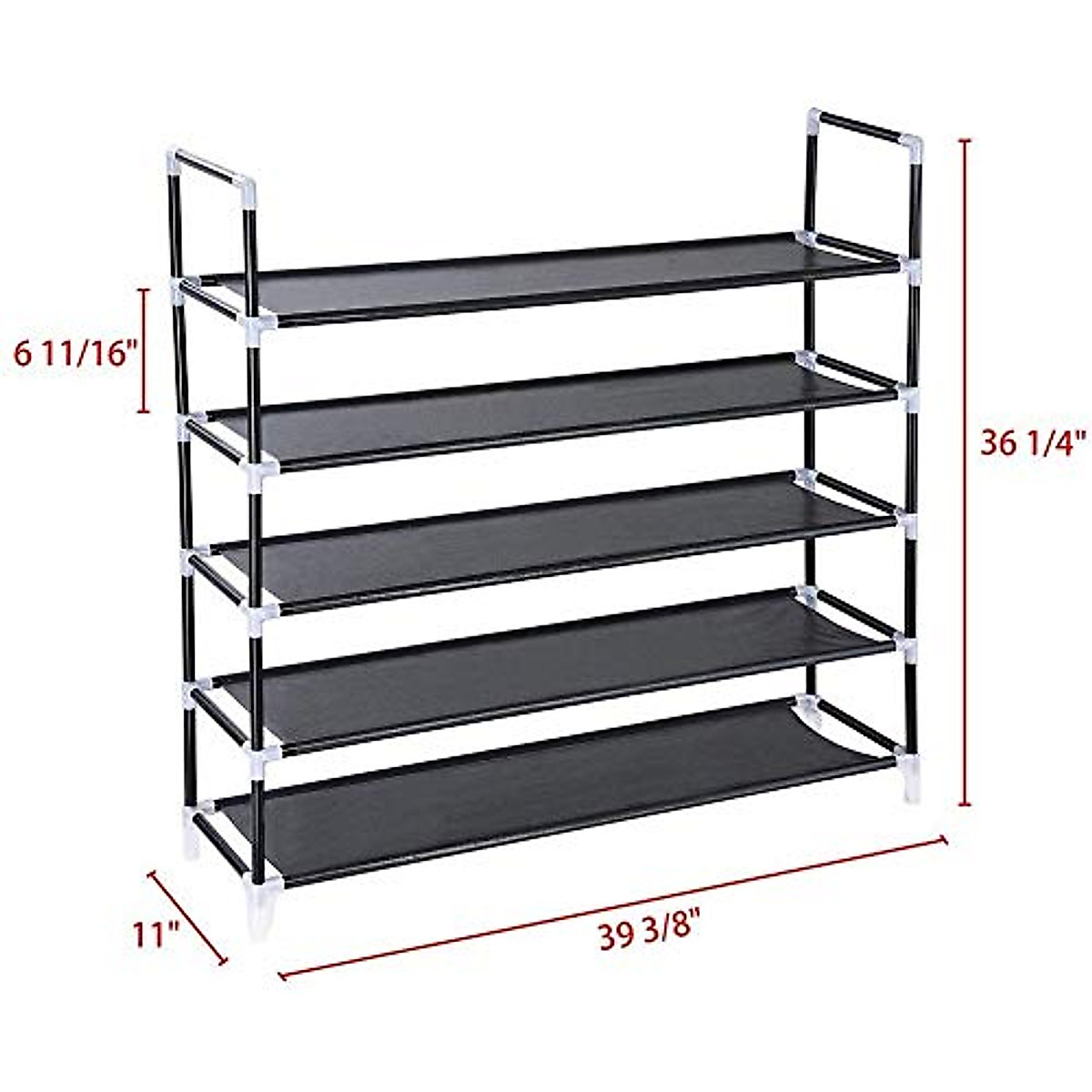 SOONEEDEAR 5 Tiers Shoe Organizer,Shoe Rack,Closet Shoe Organizer, Space Saving Shoe Tower Cabinet Stackable Shelves Holds 20-25 Pairs