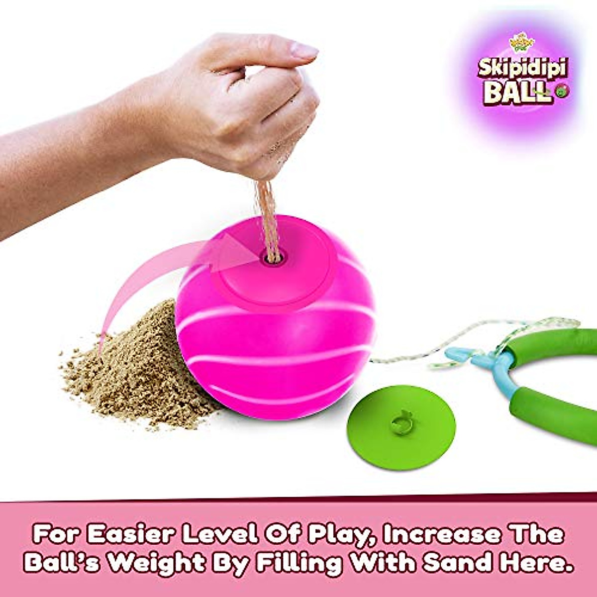 IPIDIPI TOYS Skip It Ankle Toy Pink Retro Skipit Toy Hopper Ball - Improve Coordination, Get Exercise The Fun Way - Playground Ball Best Retro Birthday Gift for Kids 5, 6, 7, 8, 9, 10, 11