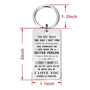 MOQIYXL Father's Day Gifts for Men, I Love You Keychain for Husband Boyfriend, Anniversary Keychain Gifts for Him