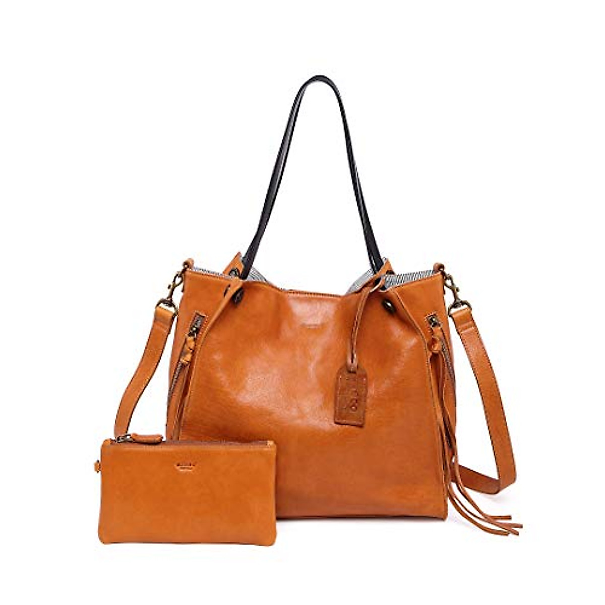 OLD TREND Genuine Leather Daisy Tote Bag (Chestnut)