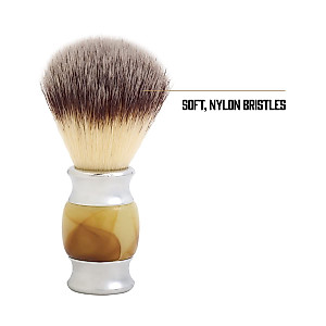 Union Razors SS1 Three Piece Shave Kit, Tiger Eye with Razor, Shaving Brush and Stand, Brown