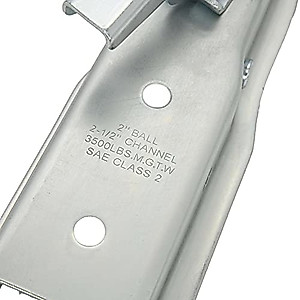 Straight Tongue Trailer Coupler, LIYYOO Trailer Hitch Ball Coupler(Ball 2", Channel 2-1/2", 3500LBS) for Towing RV, Boat, Camper w/GTW Straight Trailer Coupler.