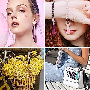 Tassels for Jewelry Making, Caffox 120PCS Keychain Tassel Charms Bulk, Silky Handmade Tassels for Earrings Bracelets Necklaces and DIY Craft