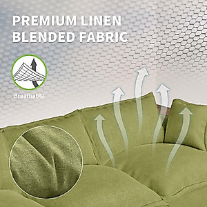 Gtilzria Cloud Modular Sectional Sofa,117"Large Convertible Modular Couch,L Shape Down Fill Sectional Sofa,Detachable Couch Cushion Covers,4 Seater Corner Sofa with Ottoman for Living Room,Olive Green