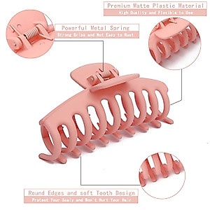 8 Pcs Hair Clips Large Claw Hair Clips for Thick Hair No Slip, Strong Hold Big Hair Claw Banana Hair Claw Clips for Women and Girls Hair Accessories Gifts