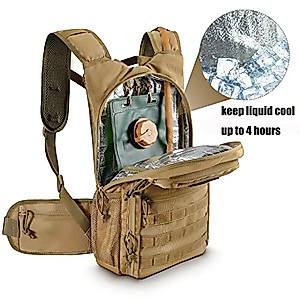 Tactical Hydration Pack Backpack, Military Molle Water Backpack for Hiking Running Cycling Climbing Hunting Fishing(No Water Bladder Included)