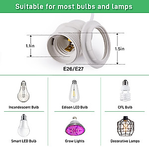 ArayLight 2-Pack15 Feet Pendant Light Cord, Hanging Lantern Cord with On Off Switch, Plug in Pendant Light Kit E26/E27 Light Socket for Living Room Bedroom Decor