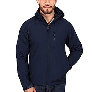 Kirkland Signature Men's Sherpa Lined Softshell Detachable Hood (L, Navy)