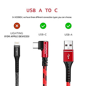 Micatel USB A to USB C Android Charging Cords 3Pack Fast Charger Braided Wire (Red)