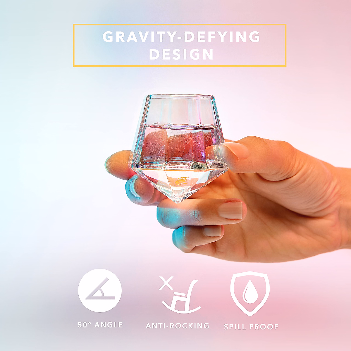 Dragon Glassware Shot Glasses, Iridescent Diamond Shaped Glass Set, Cute and Unique Barware, Naturally Aerates, Dishwasher Safe, 2 oz Capacity, Set of 4