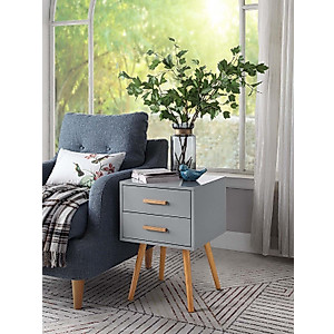 Convenience Concepts Oslo 2 Drawer End Table, Gray