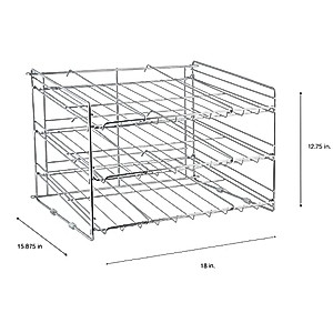 Organize It All Deluxe 3 Tier Storage Chrome Can Rack, 12.75 in. high x 15.875 in. wide x 18 inches deep