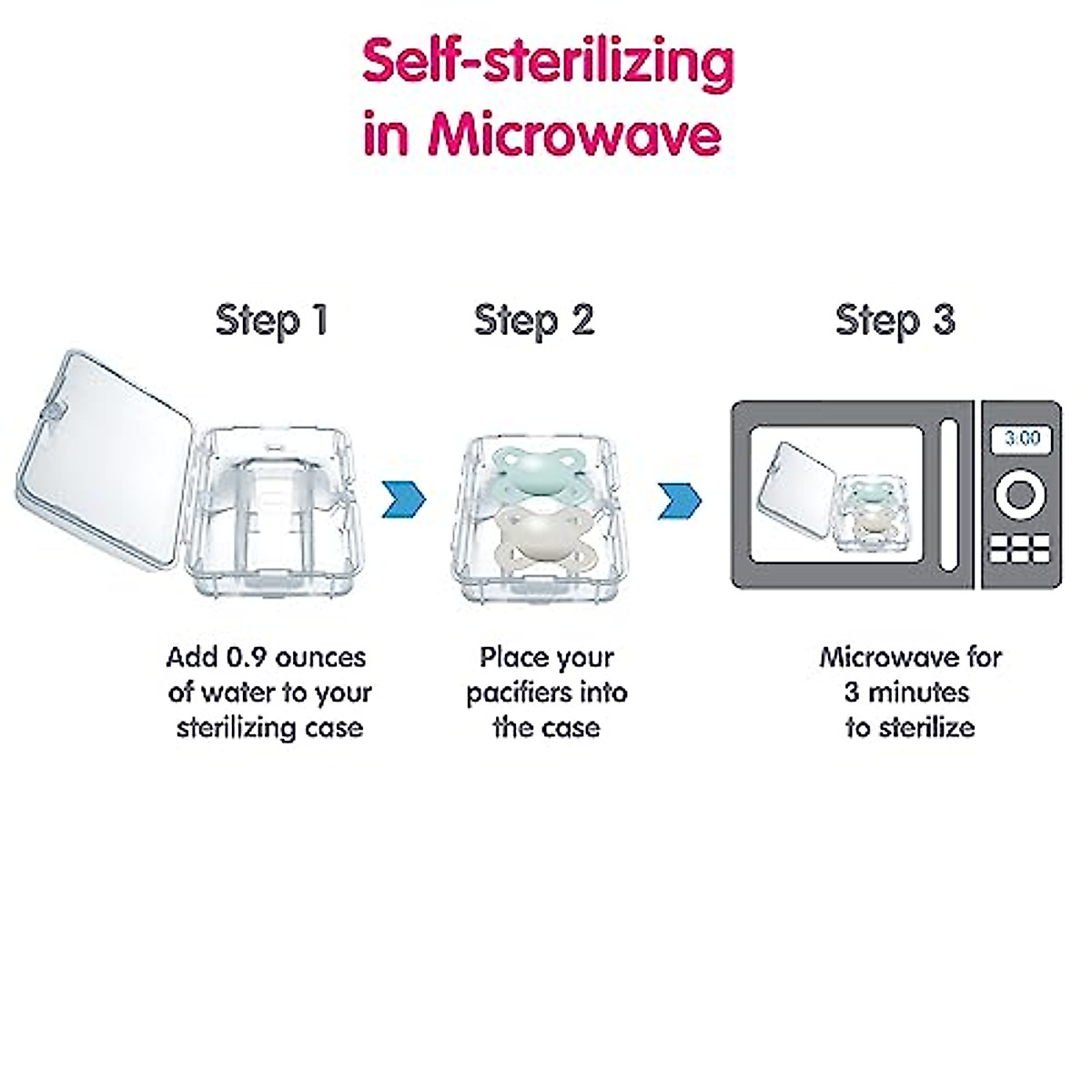 MAM Start Newborn Girl Pacifiers, Best for Breastfed Babies, Blue,3 Count (Pack of 1)