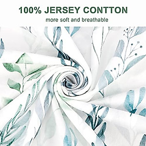 DILIMI Crib Sheet Fitted Crib Sheets for Baby Boys Girls, Ultra-Soft Cotton Blend Baby Sheet Fits Standard Crib and Toddler Mattress, Green Leaf