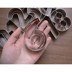 Xoutuo 9 Pieces 3 inch Large Number Cookie Biscuit Cutters 9 Piece Set, Stainless Steel Numbers Cutter Kitchen Baking Tool for Spelling the Numbers Birthday or Anniversary