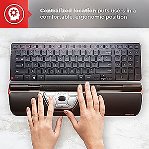Contour Design RollerMouse Red Wireless - Wireless Ergonomic Mouse for Laptop and Desktop Computer Use - 2.4 GHz Ambidextrous Computer Mouse - Mac & PC Compatible