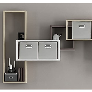 6 Pack - SimpleHouseware Foldable Cube Storage Bin with Handle, Grey
