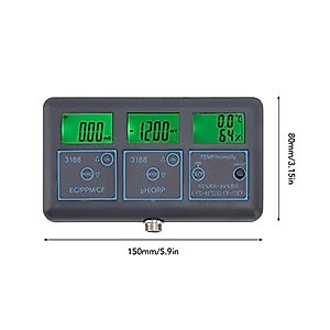 Shanrya Water Quality Tester, WiFi Function 7 in 1 Removable Electrode Real Time Viewing Automatic Calibration ORP Meter for Tuya APP for Aquarium (US Plug 110V)