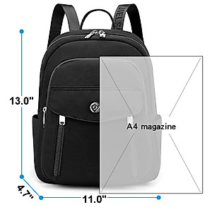 Collsants Small Backpack for Women Girls Teen Mini Nylon Backpack Fashion Backpack Bookbag Daypack（black）