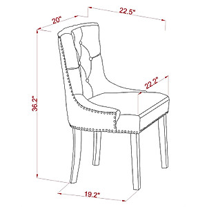 East West Furniture DLFR3-MAH-05 3 Piece Dinette Set for Small Spaces Contains a Round Dining Table with Dropleaf and 2 Doeskin Linen Fabric Upholstered Chairs, 42x42 Inch, Mahogany