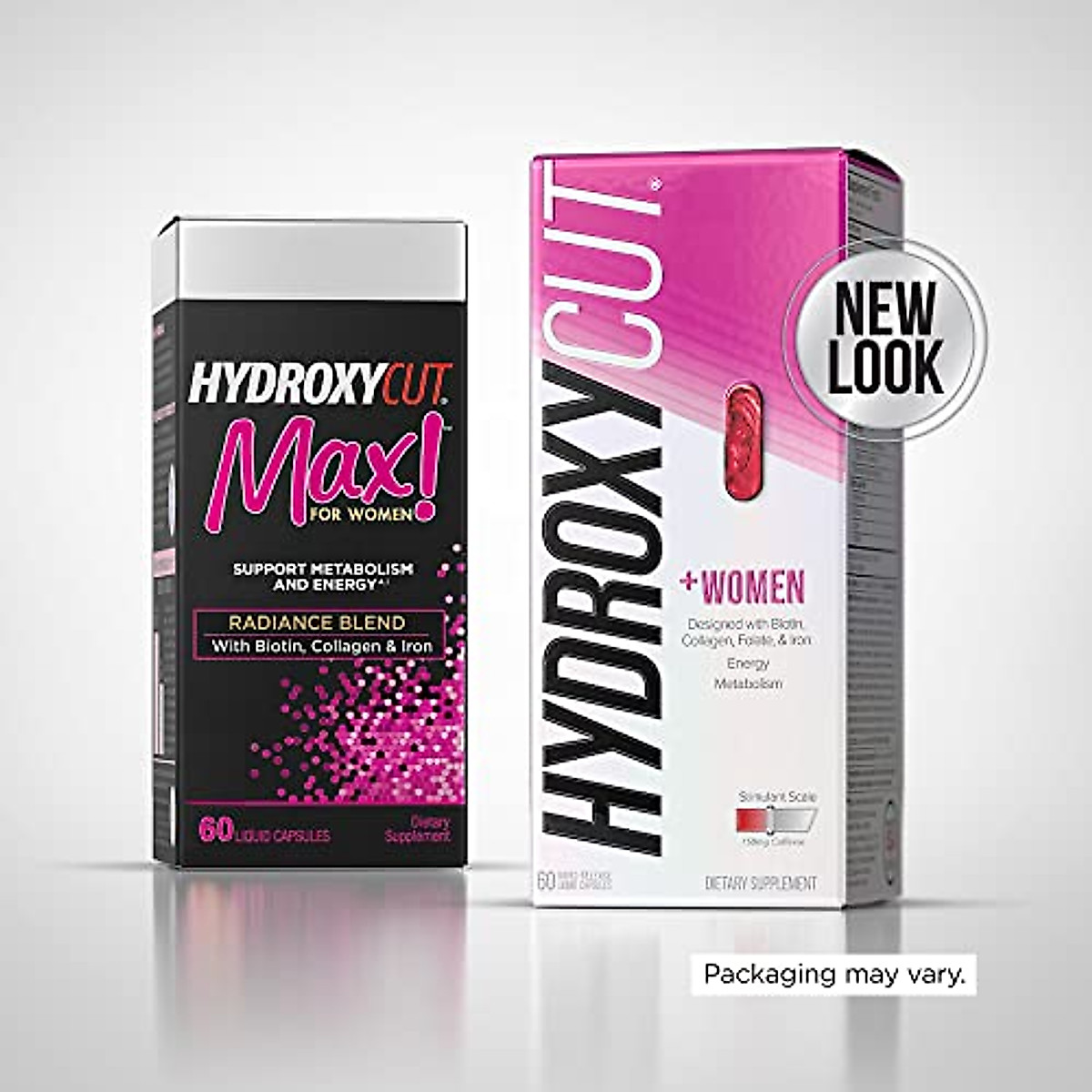 Hydroxycut +Women - 60 Rapid-Release Liquid Capsules, Pack of 2 - includes Biotin, Collagen, Folate & Iron