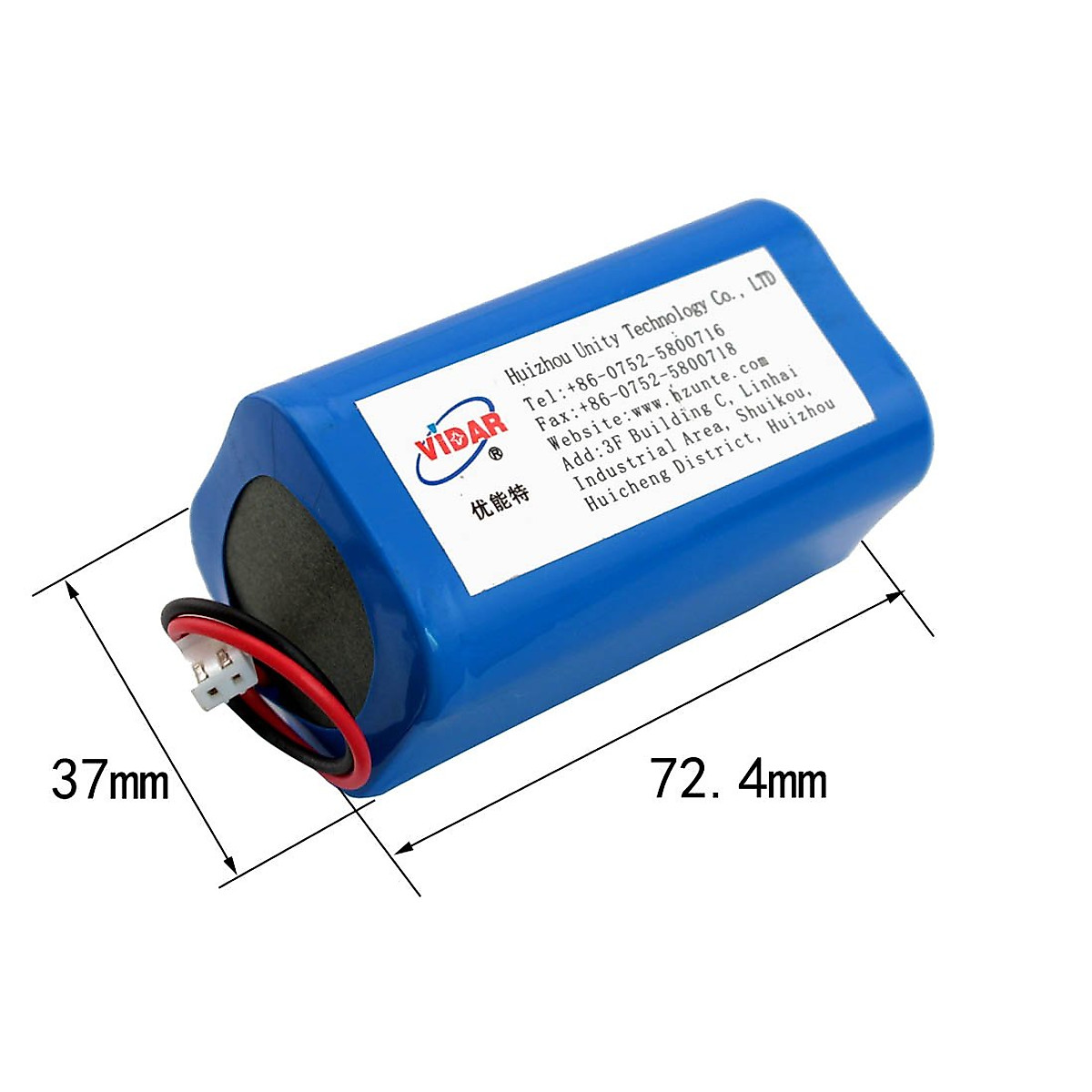 VIDAR Rechargeable Lithium Ion Battery Pack 14.8V 2200mAh High Capacity Li-ion Battery Pack with JST PH2.54/2P Plug-in(Customizable) for Electronics,Lighting,Equipment