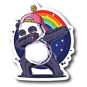 Dab Dabbing Panda Colorful Refrigerator Magnet | UV Printed 4-Inch Kitchen Decor Accessory Featuring Stunning Design | Coexist Diversity Equality Be Kind Relationship Rainbow Nonbinary Pride CSM1555