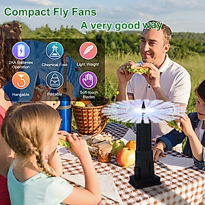 BLYLIVEP 3 Pack Fan for Tables Fly Table Fans Portable Table Fly Fans Batteries Powered for Restaurant, Party, Home, Outdoor Dinner, Picnic
