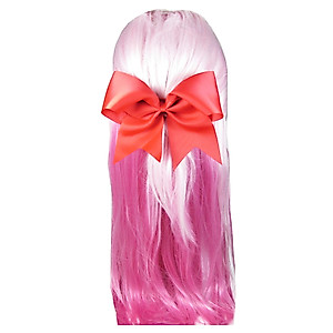 Hot Pink Bows 6" Neon Pink Cheerleading Hair Bows for Girls and Women - Elastic Ponytail Holders, Cheerleader Gifts, Softball Gifts, Breast Cancer Awareness