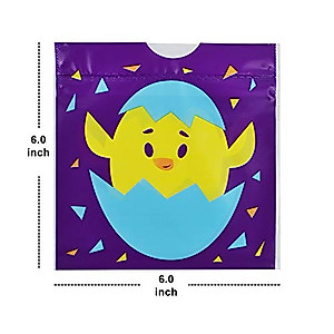 JOYIN 96 Pcs Easter Goodies Bags, Easter Kids Party Supplies, Draw String Easter Treat Bags, Goodie Bags, for Party Favor and Easter Classroom Prize Supplies
