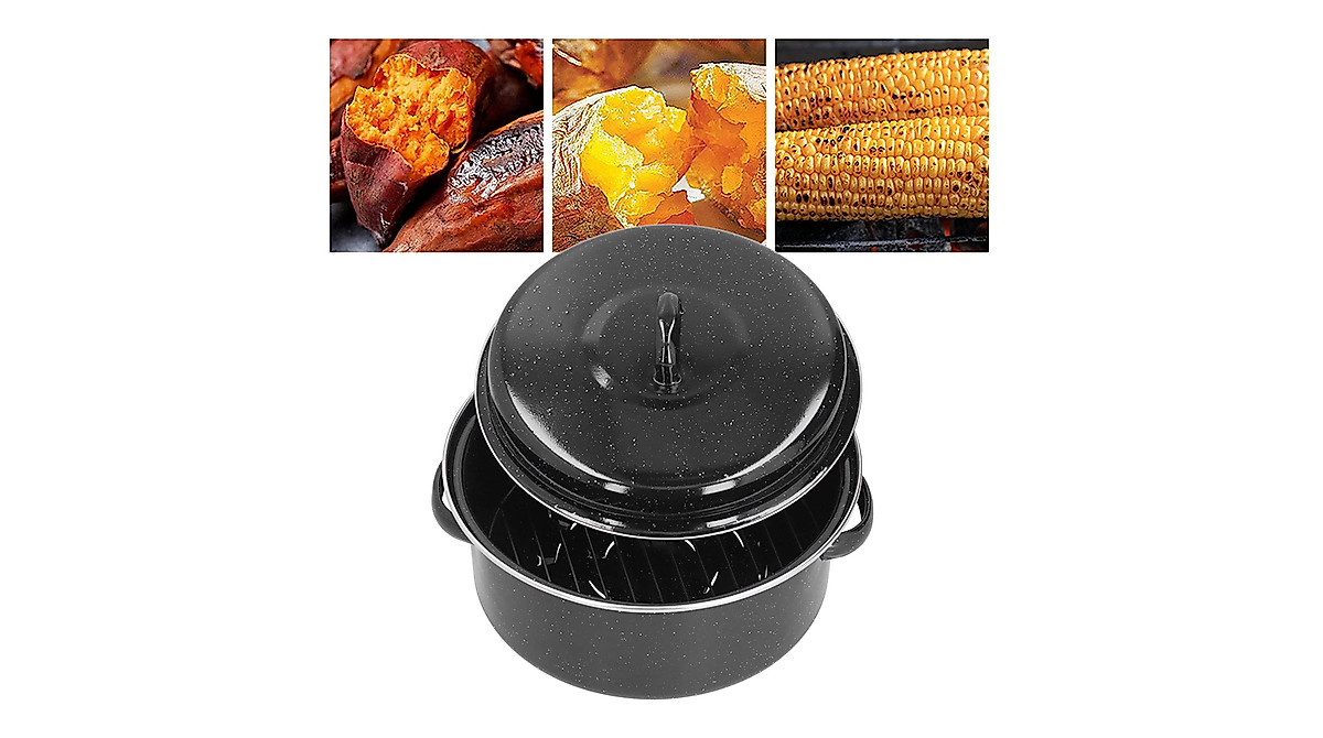 Black Enamel Roaster Pan for Perfect Roasting