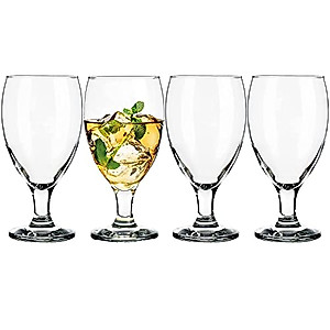 Glaver's Set of 4, 20 Oz. Iced Tea Glasses, High-Quality Turkish Glass Cups, For Juice, Cocktails, Smoothies. Everyday Classic Dinner Drinking Set.