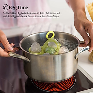 Egg Cooker: Egg Holder for Boiled Eggs - Quick, Efficient & Fail-Proof Color-Changing Egg Timer - Boil Up to 4 Eggs to Perfection Without Cracks or Guesswork! - In Water Timer for Boiled Egg