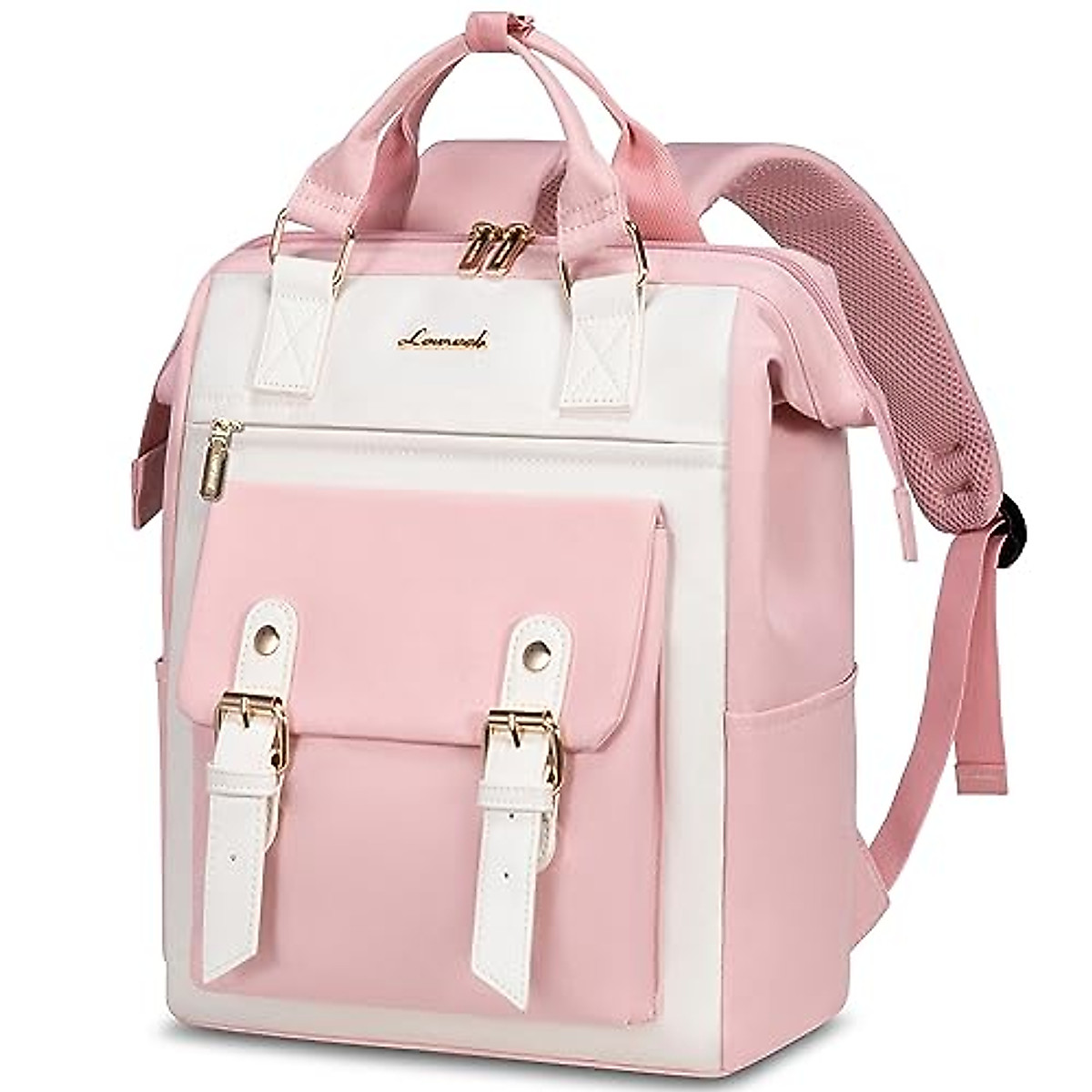 LOVEVOOK Mini Backpack for Women, Small Backpack Purse Cute Daypacks Stylish Bags for Shopping, Work, Dating, Pink-White