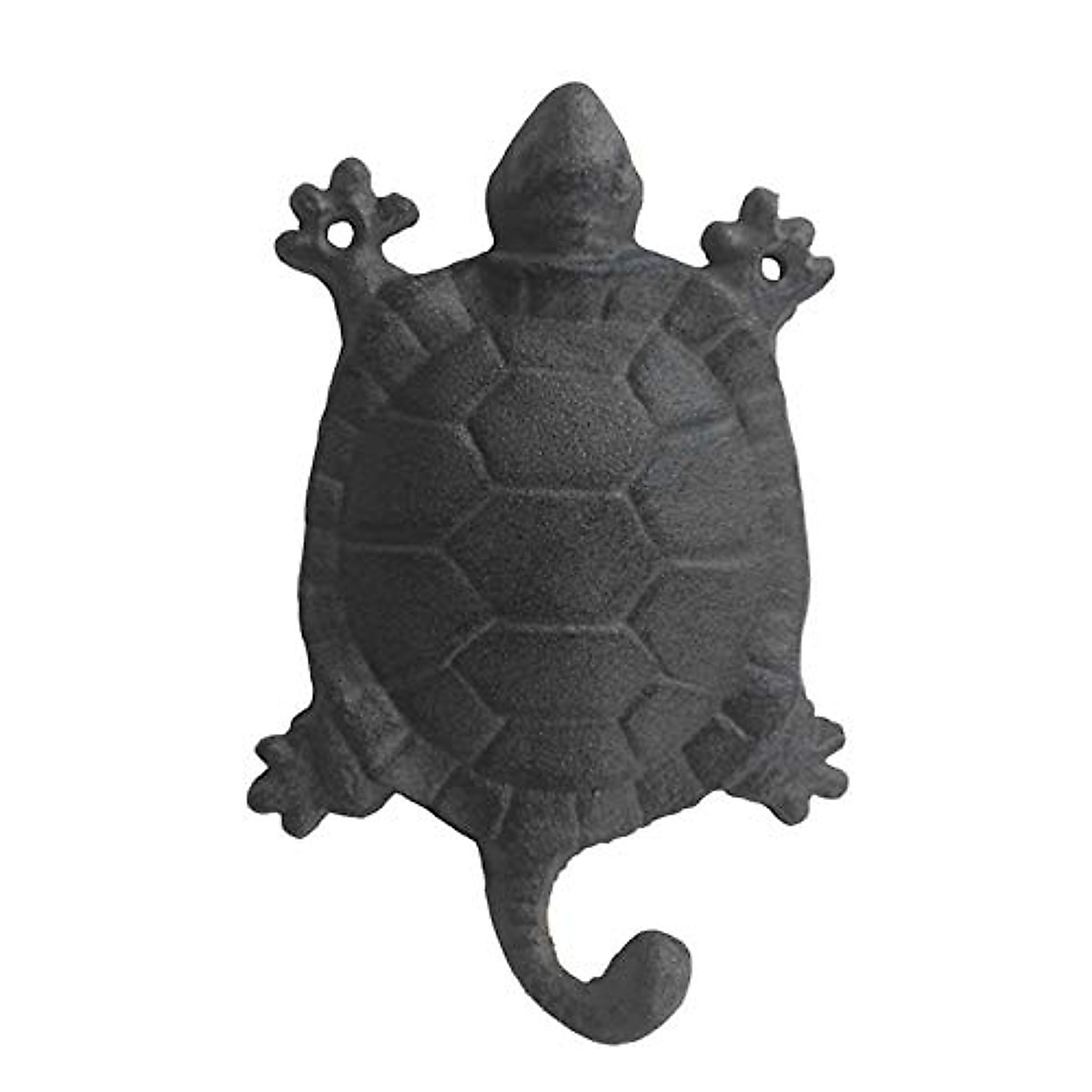 Comfy Hour 6" Cast Iron Heavy Duty Rustic Style Turtle Single Hook Wall Hanger for Home Decoration, Brown, Ocean Voyage Collection