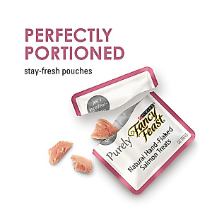 Purina Fancy Feast Natural Cat Treats, Purely Natural Hand-Flaked Salmon - (Pack of 5) 10 ct. Pouches