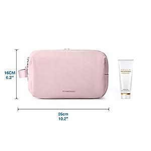 BAGSMART Toiletry Bag for Men, Travel Toiletry Organizer Dopp Kit Water-resistant Shaving Bag for Toiletries Accessories, Door Room Essentials, Pink