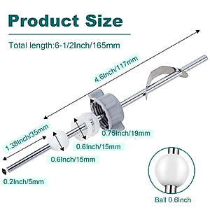 FullMayPro Lavatory Pop-Up Center Piece Assembly,Pop-Up Drain Repair Kit,Fits Most Popular Brands,Replacement Bathroom Sink Pivot Rod,15MM Ball, Chrome（2PCS）