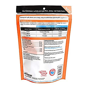Nutramax Cosequin Senior Joint Health Supplement for Senior Dogs - With Glucosamine, Chondroitin, Omega-3 for Skin and Coat Health and Beta Glucans for Immune Support, 60 Soft Chews