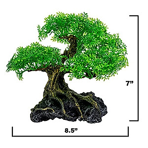 UNEAK - Aquarium Bonsai Tree Plant Fish Tank Decorations Medium/Large Resin Plastic Artificial Plants Flower Ornament Beta Goldfish Decoration Ornaments Freshwater & Saltwater Décor