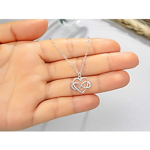 RareLove Grandmother Gifts from Granddaughter,Grandma Gift,925 Sterling Silver Tiny Infinity Heart Necklaces for Women,Grandma Birthday Gifts,Grandma from Granddaughter Grandchildren