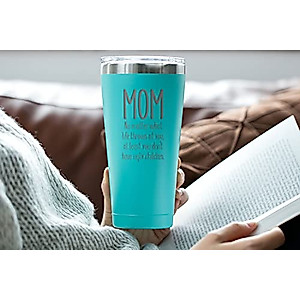 Gifts for Mom - Mom, Ugly Children - 30 oz Mint Insulated Stainless Steel Tumbler w/Lid - Birthday Mothers Day Christmas Stocking Stuffer Ideas from Daughter Son Kids - Mother Moms Mama Madre