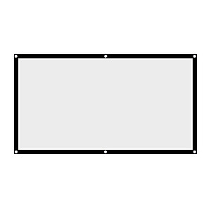 16:9 White Projection Screen, 60 to 120 Inch Portable Foldable Non Crease Projector Curtain, Front/Back Projection for Outdoor Camping Movie, Open air Cinema, Home Theater(60 Ins)