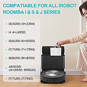 6 Pack Reusable Vacuum Bags for iRobot Roomba i & s & j Series, i7, i7+, i3, i3+, i4, i4+, i6, i6+, j7, j7+, i8, i8+, s9, s9+, Vacuum Replacement Bags for Clean Base Automatic Dirt Disposal