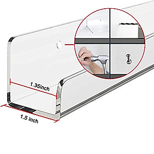 Cerpourt 8 Pack 12'' Clear Vinyl Record Display Shelf,Acrylic Album Vinyl Record Holder Wall Mount and Display Your Favorite LP Records in Style