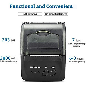 NETUM Bluetooth Receipt Printer, 58mm Mini Thermal POS Printer Portable Personal Bill Printer 2 inches for Restaurant Sales Retail Compatible with Android