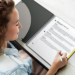 Dunwell 3-Subject Notebook College Ruled - 300 Pages (150 Sheets) Spiral Notebook 8.5 x 11, Tabs, Movable Dividers, Pockets, Dual Poly Covers, Multi Subject Note Book School Supplies